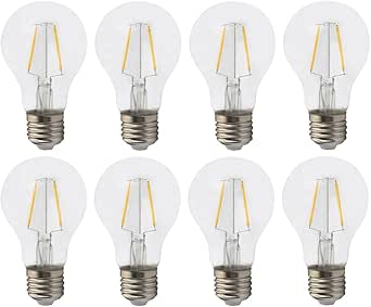 JCKing 8-Pack Dimmable AC 110-130V 2W A60 E26 Screw LED Classic ...