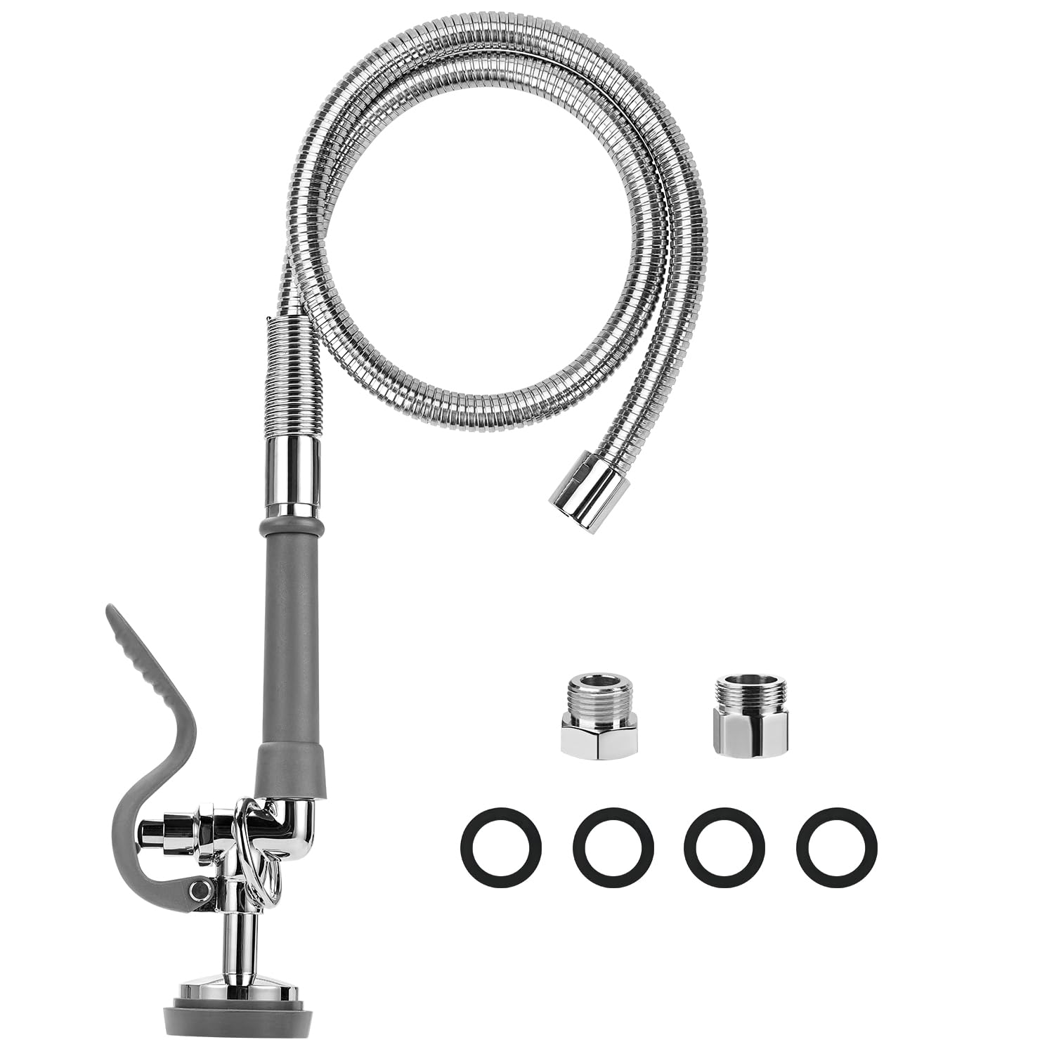 Pre Rinse Hose with Sprayer Valve, 45 Inch Flexible Stainless ...