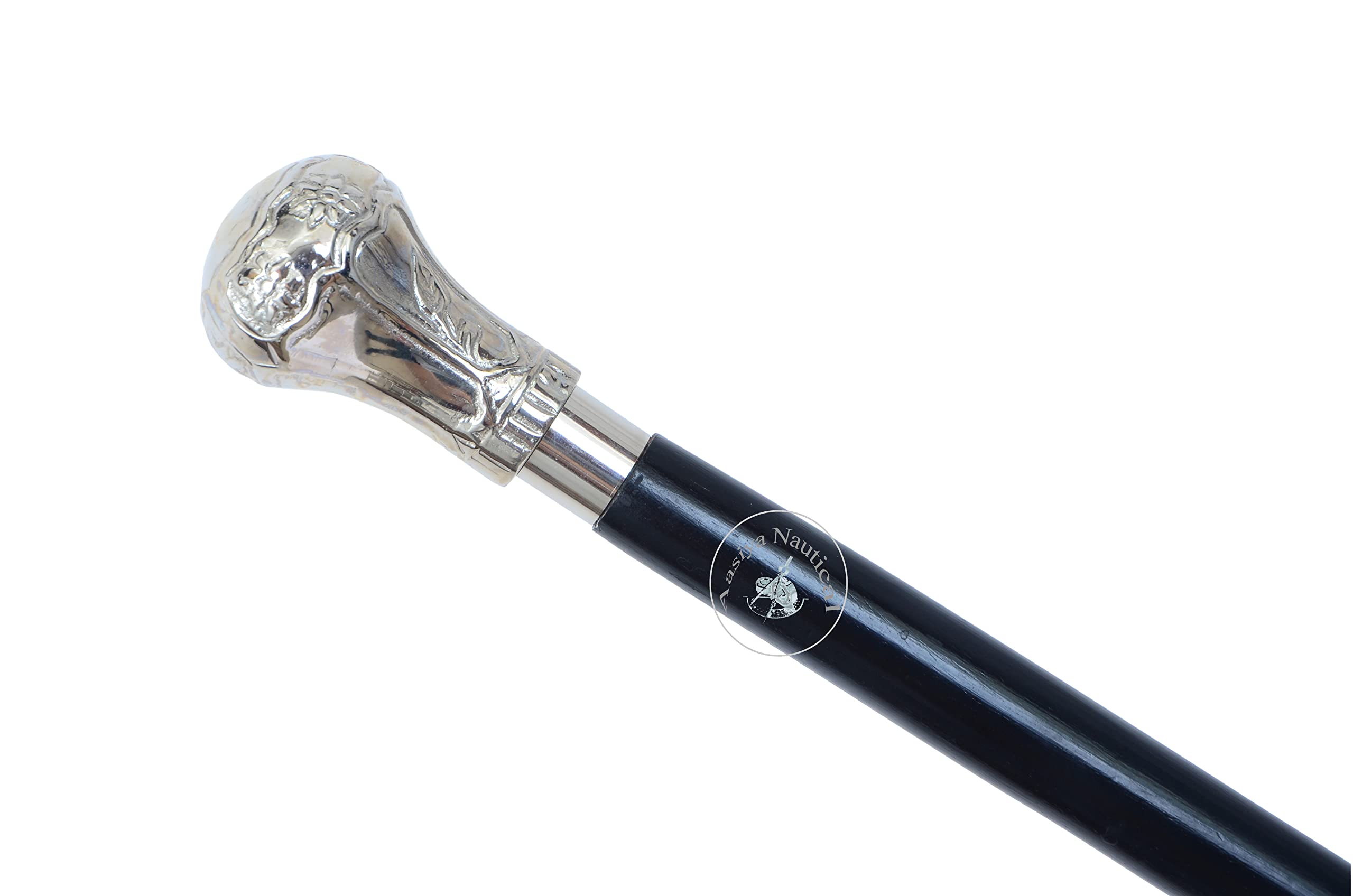 Amazon.com: Chrome Plated Brass Knob - Walking Cane - 36" - Chrome ...