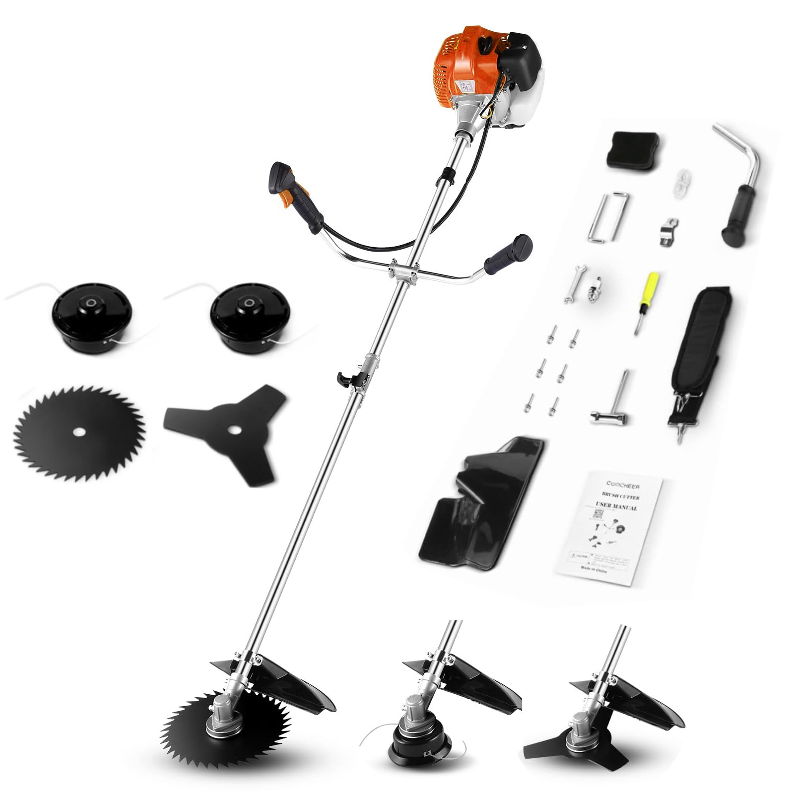 Amazon.com : 58CC Weed Wacker Gas Powered, 2-Cycle 4 in 1 Gas Weed ...