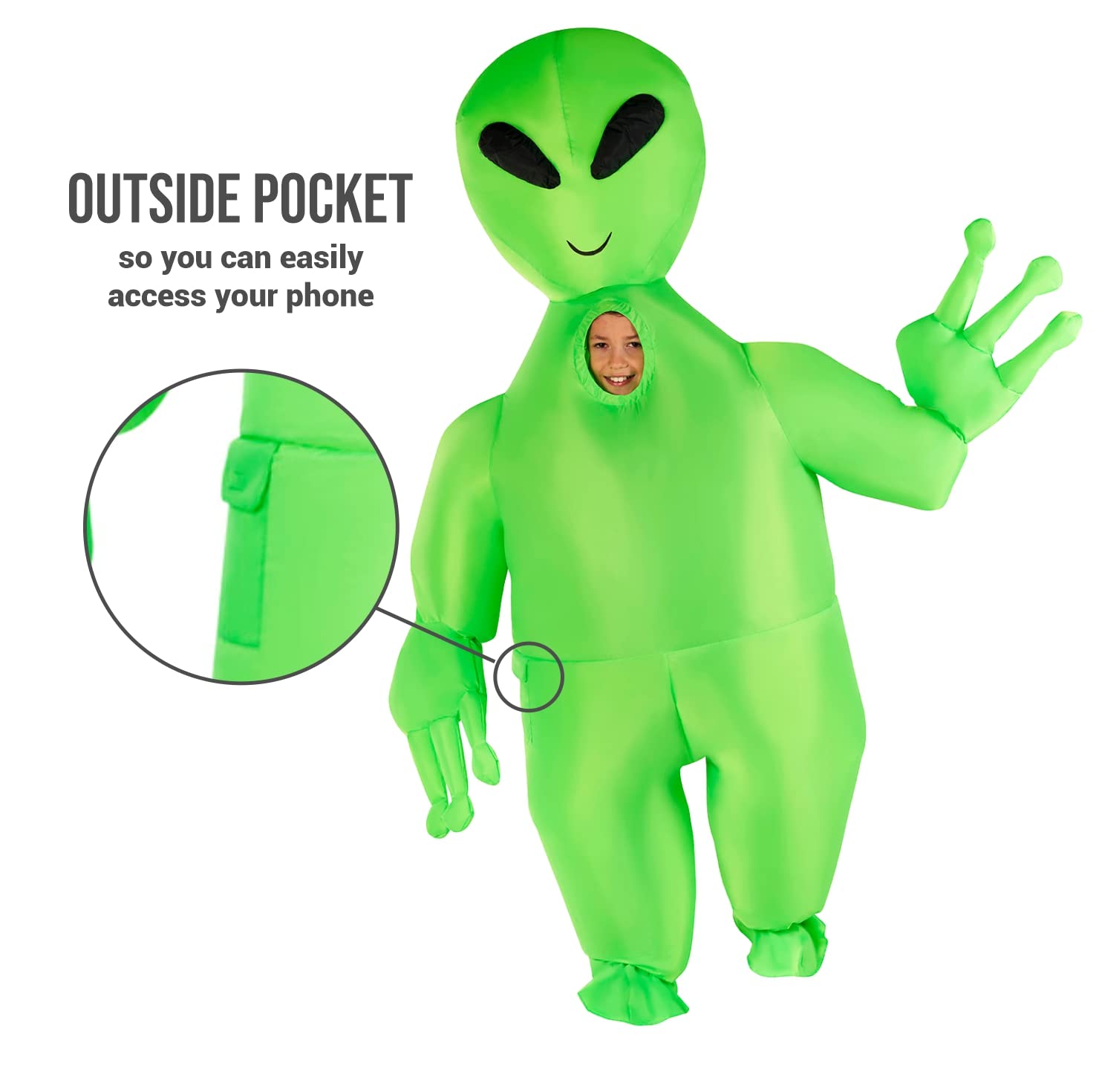 Morph Inflatable Alien Costume Kids, Alien Blow Up Costume Kids ...
