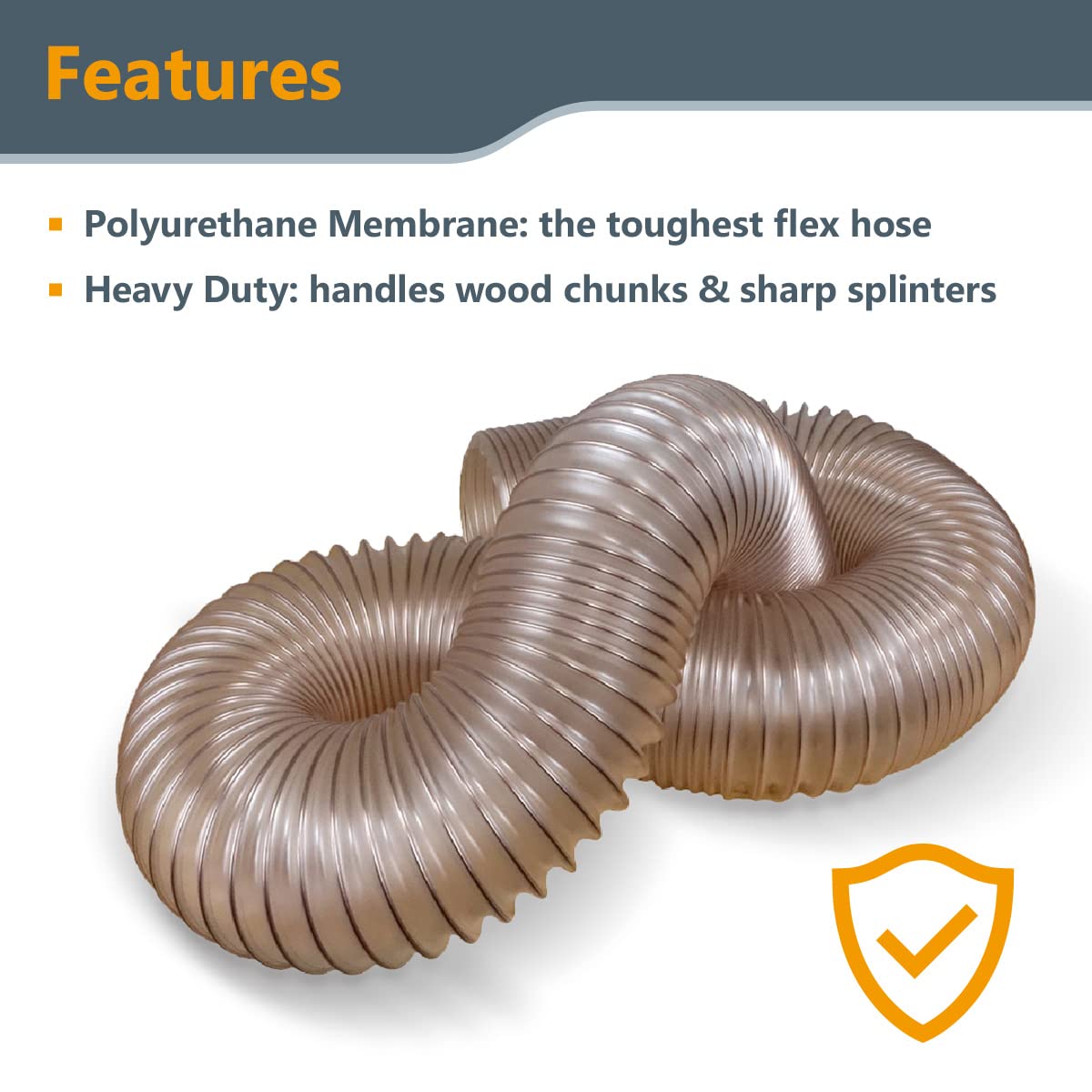 Snapklik.com : POWERTEC 4" X 10 Dust Collection Hose, 4 Inch Flexible ...