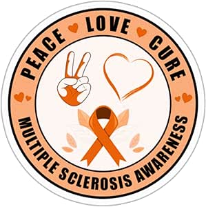 Amazon.com: Multiple Sclerosis Awareness Sticker Peace Love Cure ...