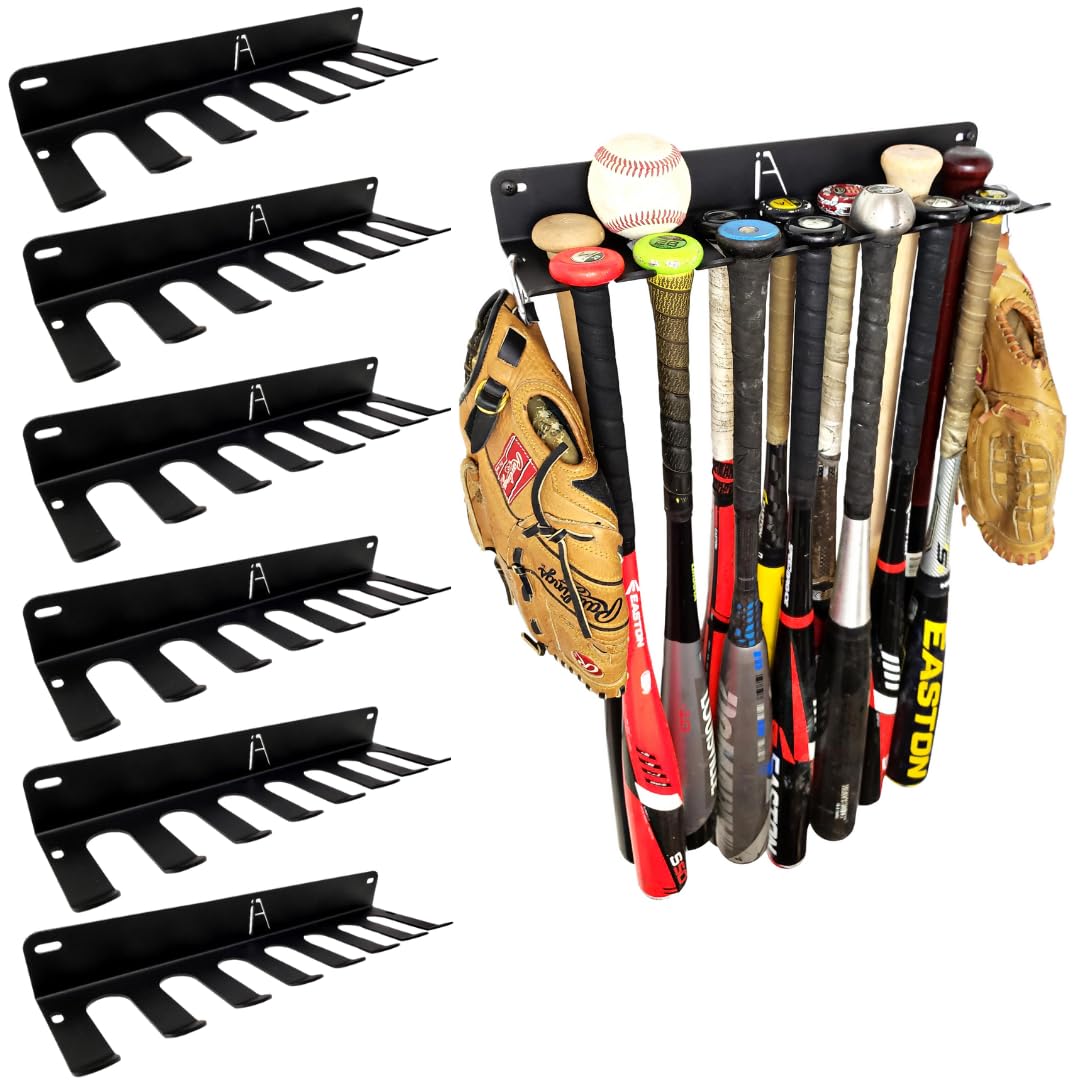 Amazon.com: IRON AMERICAN Baseball Bat Storage Rack - Wall Mounted ...