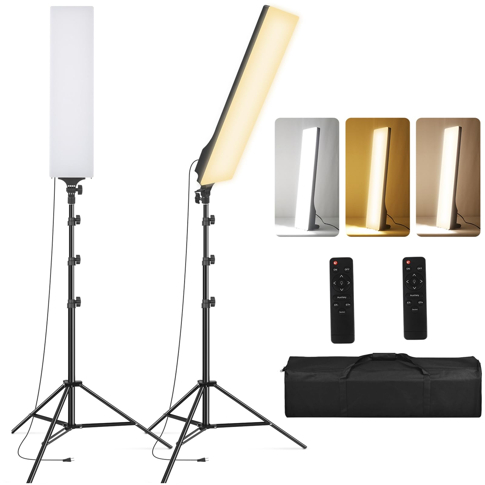 SEDGEWIN LED Video Light 2 Pack Full Screen Photography Lighting Kit ...