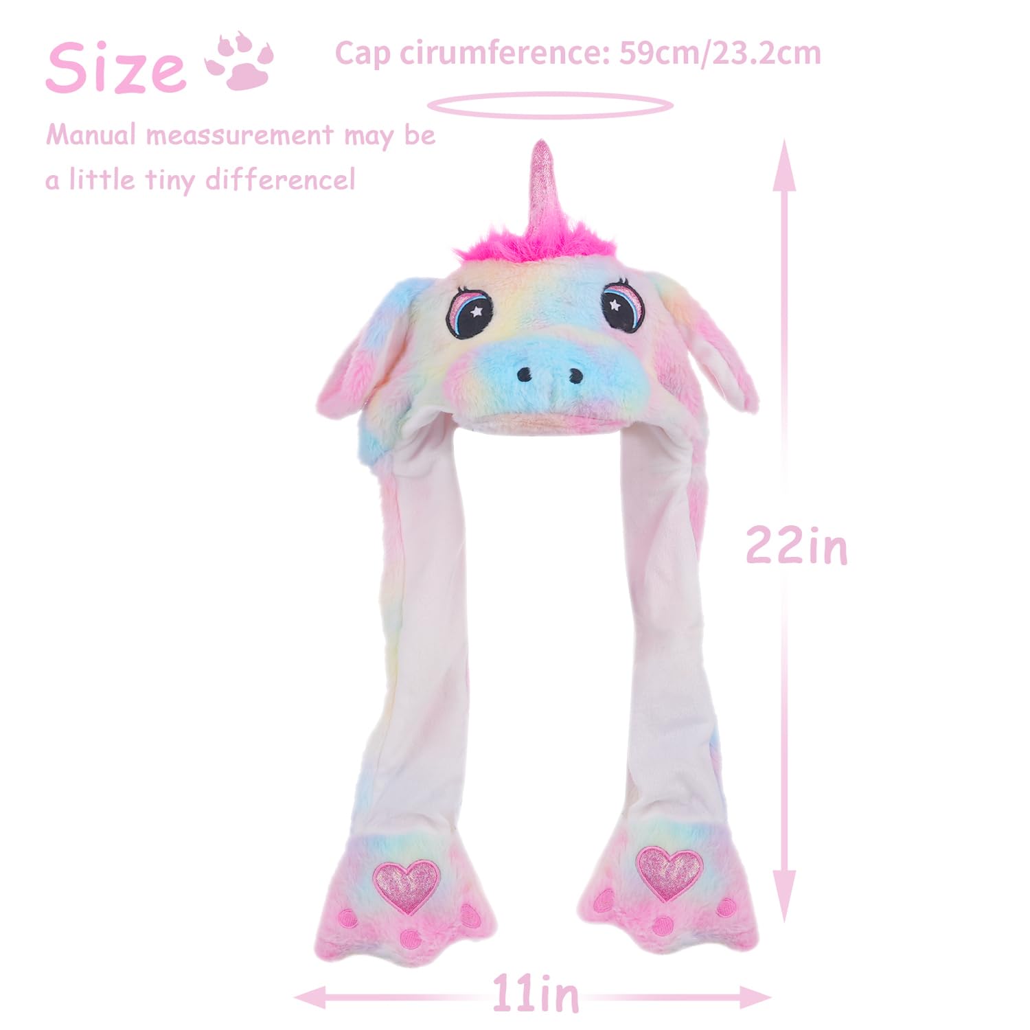 Snapklik.com : CICITOYWO Funny Plush Animal Unicorn Hat Ear Moving ...