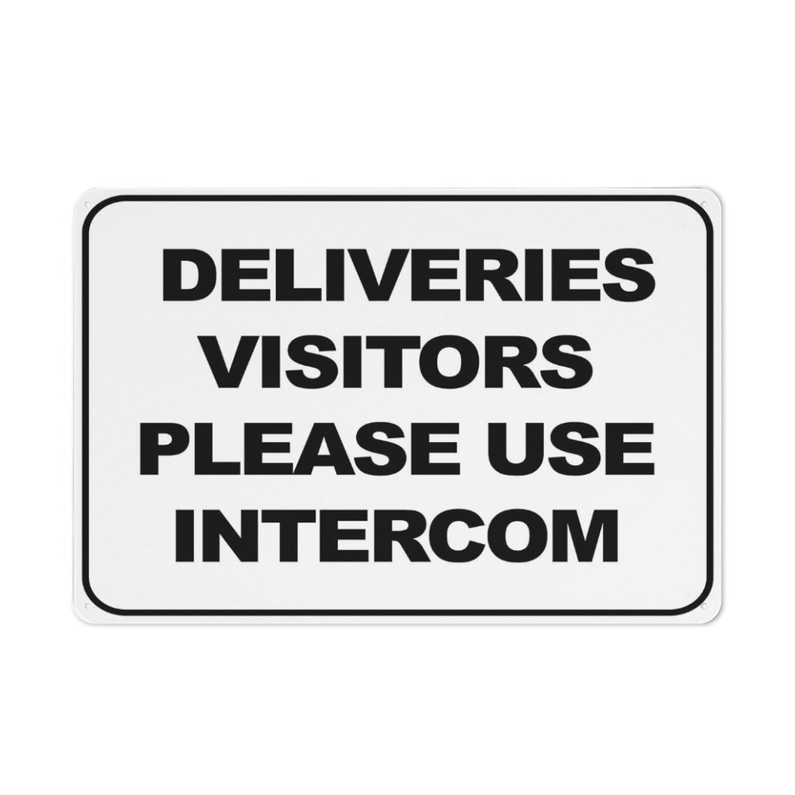 Amazon.com: Deliveries Visitors Please Use Intercom Sign 12 X 8 Inches ...