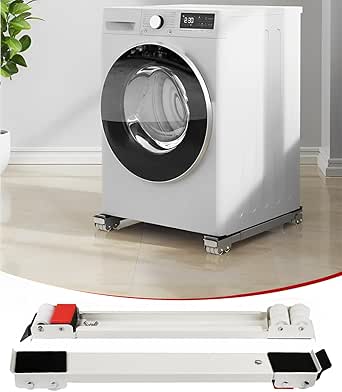 Upgraded Washing Machine Wheels with Rubber Mat, Extendable Tool Slider ...