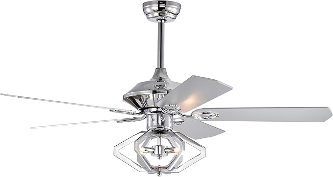 Amazon.com: Teemful 52" 5-Blade Ceiling Fan with Crystal Light Remote ...