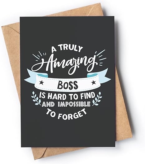 Amazon.com : Best Boss Card - Thank You Card for Boss - Boss Day Card ...