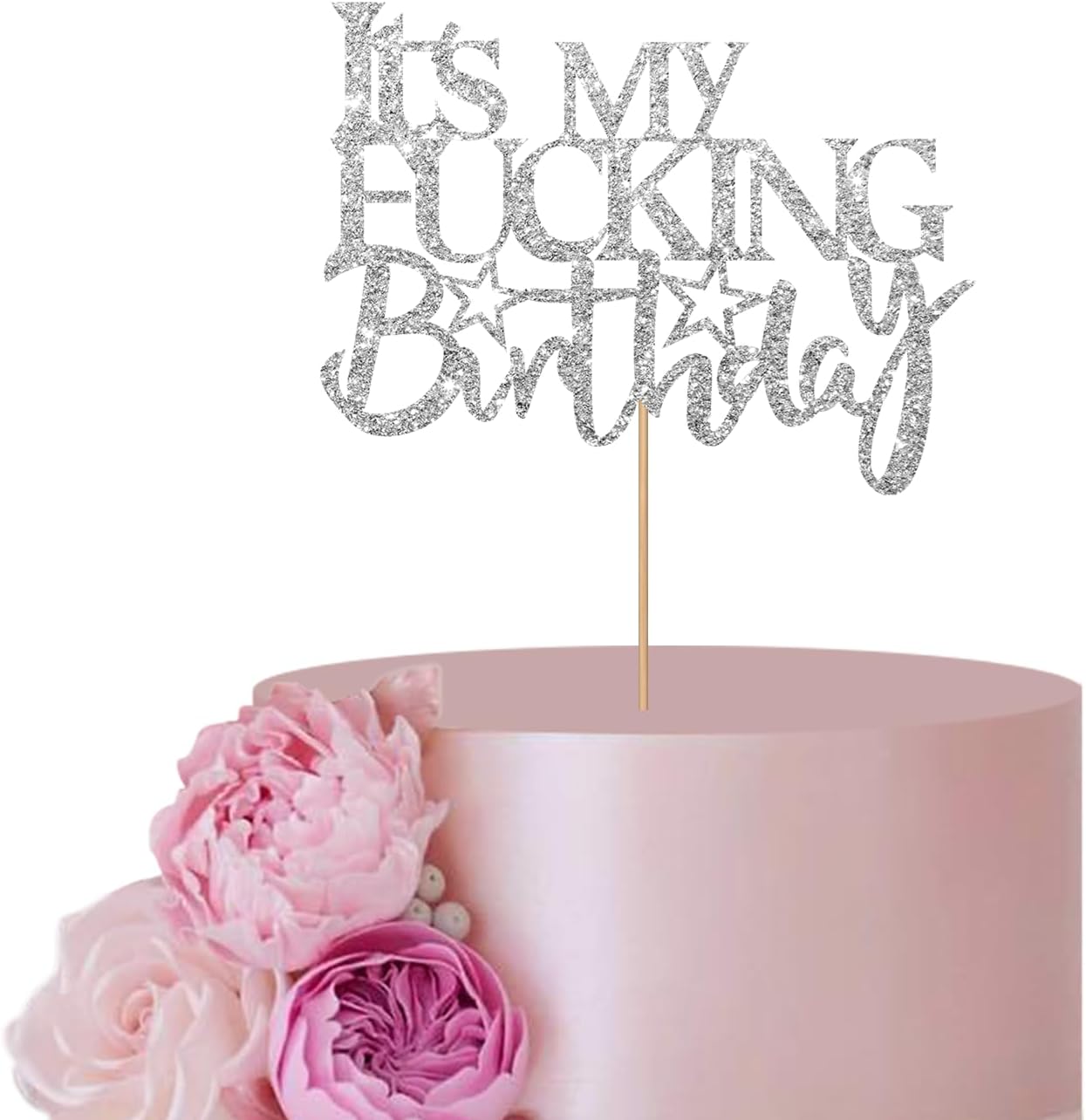 Amazon.com: ANNATZQ Silver Cake Topper for Birthday Cake Decor, It's my ...