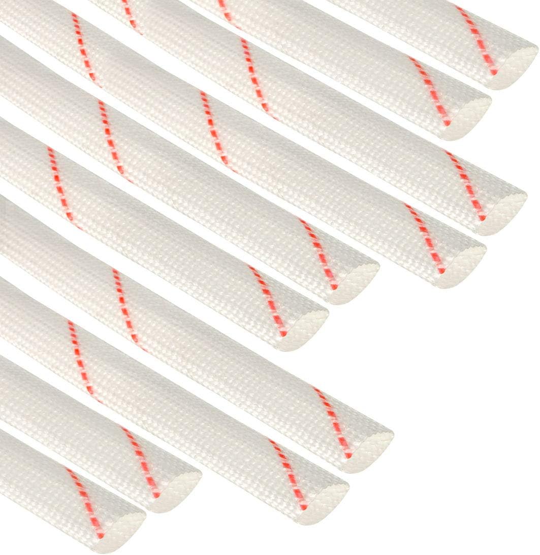uxcell 10pcs Fiberglass Heat Shield Sleeve 8mm(5/16-inch) ID x 2.89ft ...