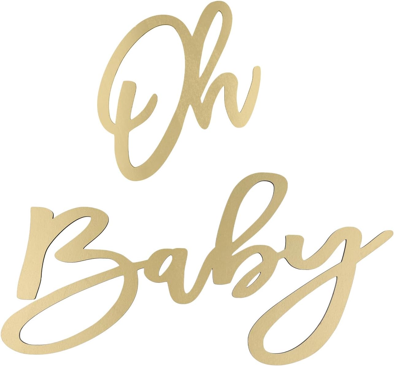Amazon.com: Oh Baby Sign, Wooden Oh Baby Banner Golden Letters Baby ...