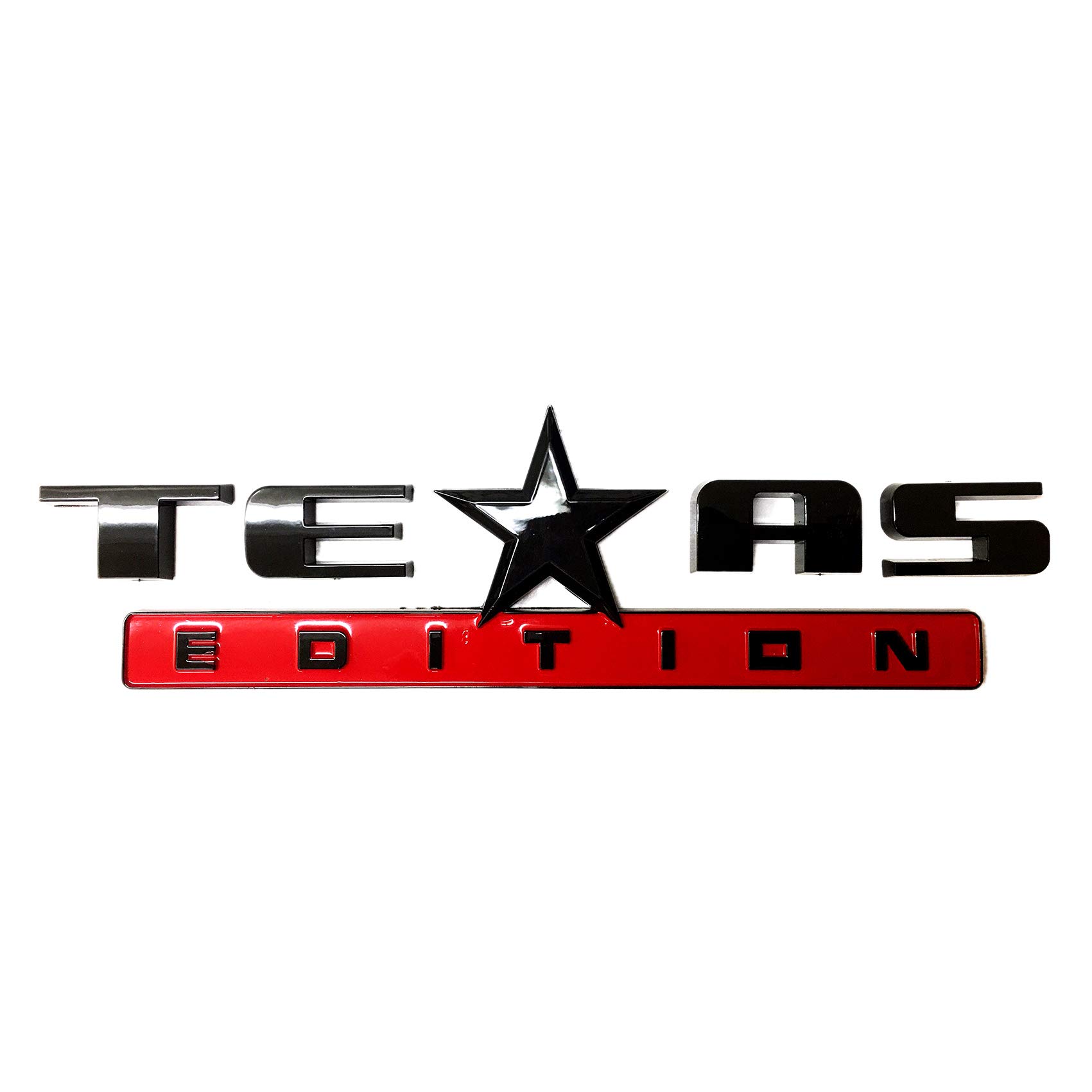 Amazon.com: 1 Count Black+Red 3D Texas Edition Emblem compatible with ...
