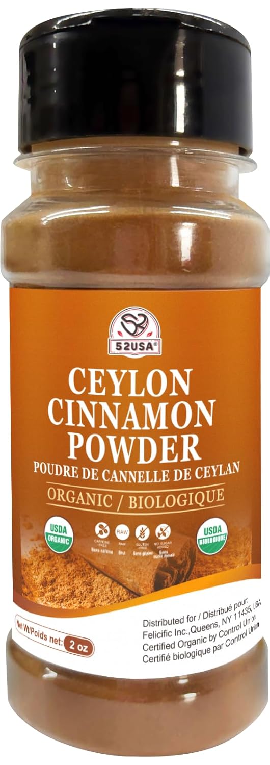 Amazon.com : 52USA Organic Ceylon Cinnamon Powder, 2 Ounce, True ...