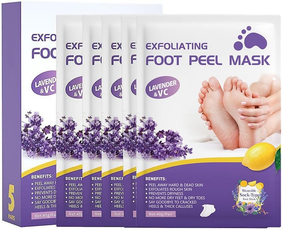 Amazon.com: Dr.Pedi Foot Peel Mask (5 Pairs) Natural Exfoliator for Dry ...