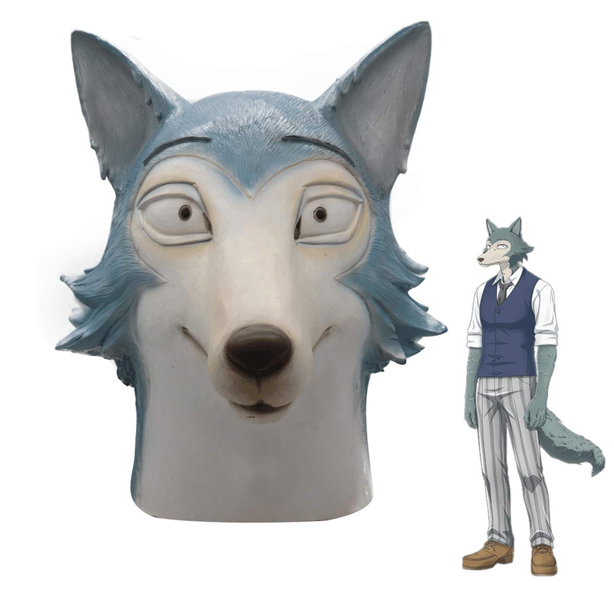 Buy Beastars Legosi Wolf , Deluxe Latex Full Face Animal Headgear for ...