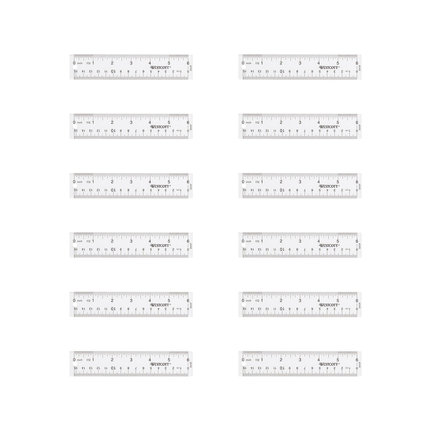 Amazon.com : Westcott Clear Flexible Acrylic Ruler, Standard/Metric, 6 ...