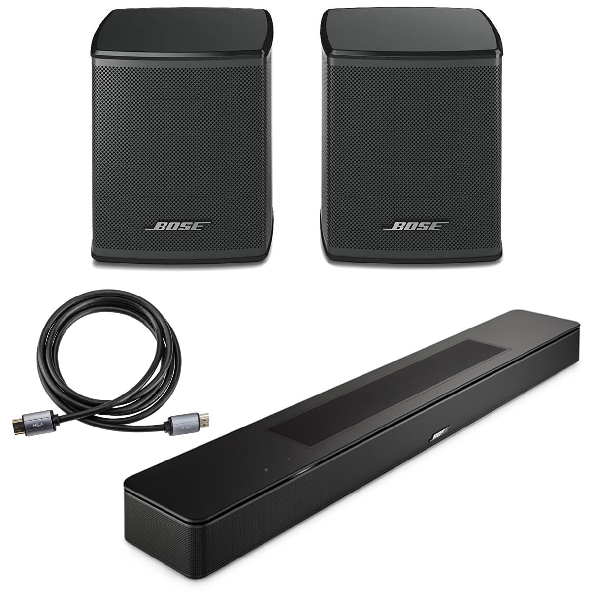 Amazon.com: Bose Smart Soundbar, Black, Bundle with 2X Wireless ...