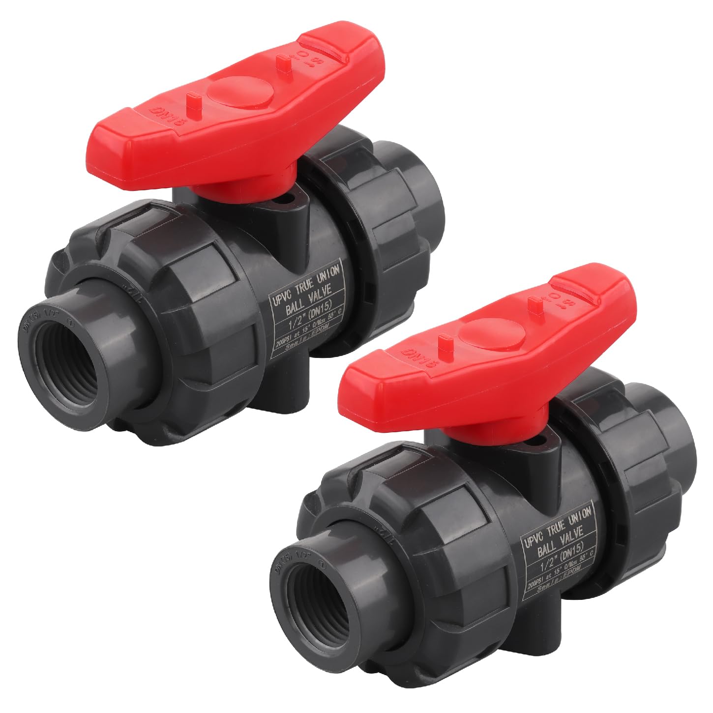 Snapklik.com : DERNORD 2 Pack PVC True Union Ball Valve NPT Threaded