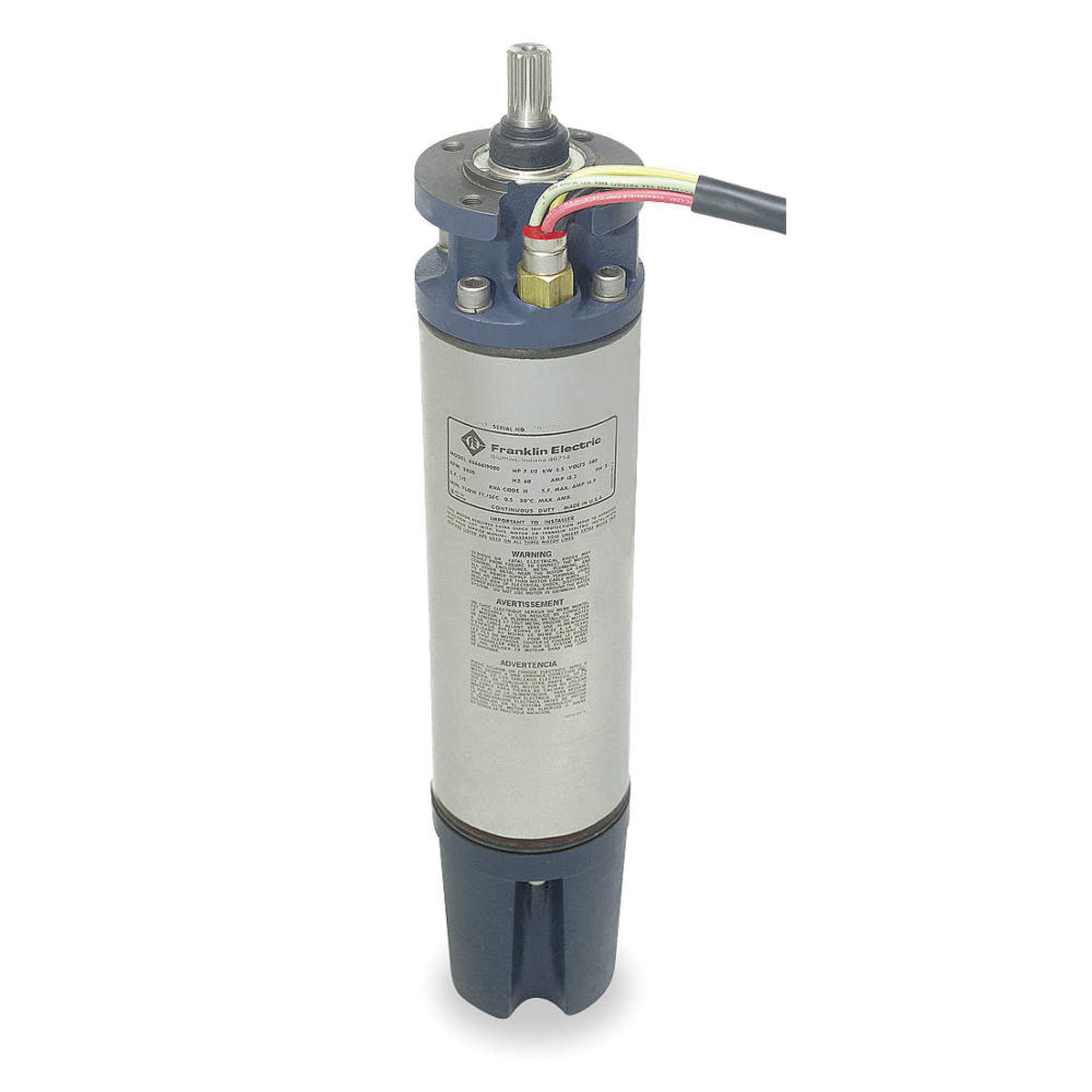 Franklin 2261109020 6” Submersible Water Well Motor, 5 HP, 230 V, 1 PH ...