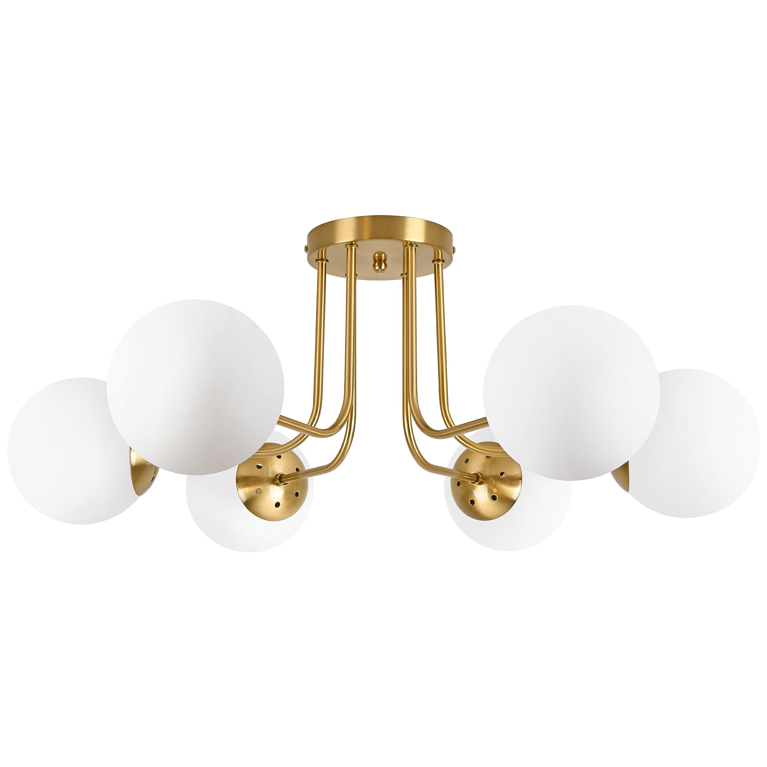 KoKo&Yukina 6-Light Mid Century Ceiling Light Modern Semi Flush Mount ...