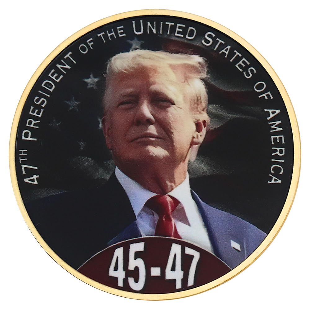 Amazon.com: Donald Trump Gold Plated Coins 47th President of The USA 45 ...