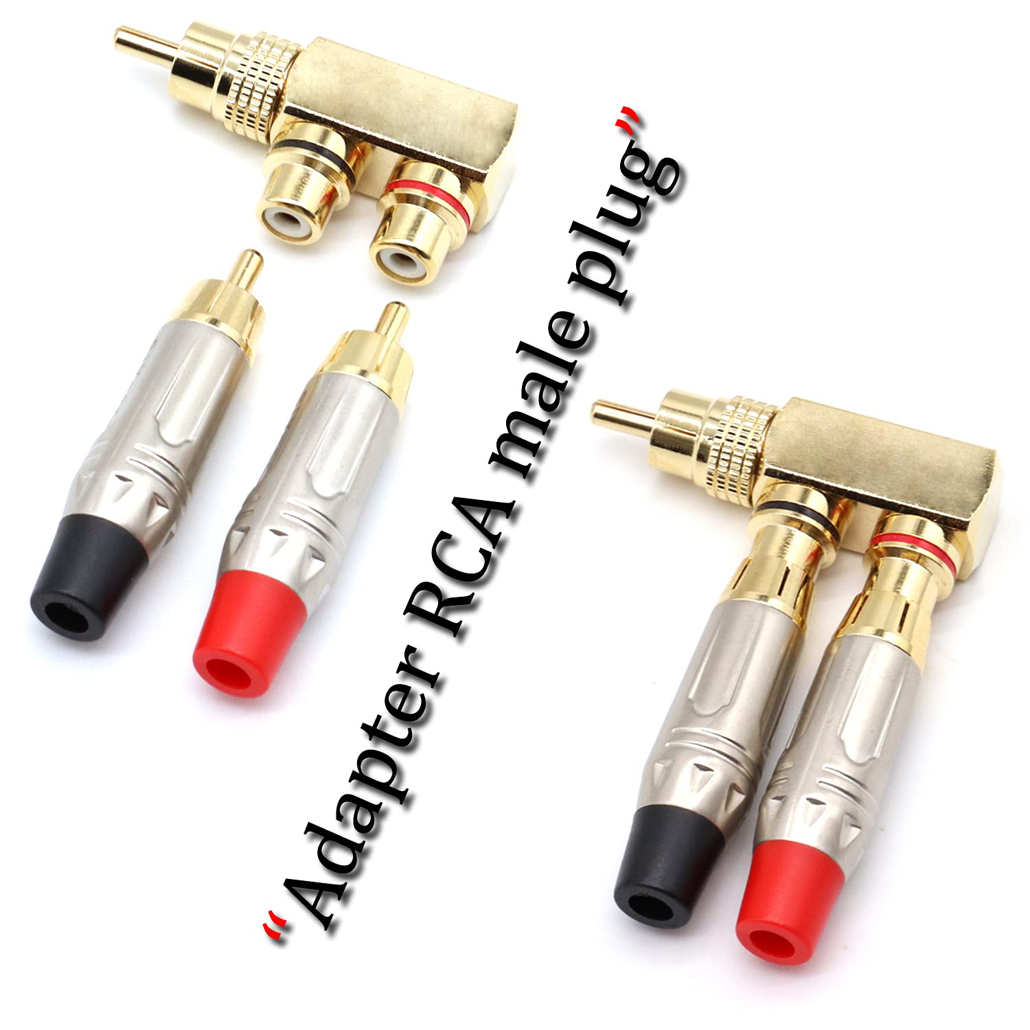 Snapklik.com : LOCHSOEL RCA Splitter Adapter,Right Angle RCA Male To 2 ...