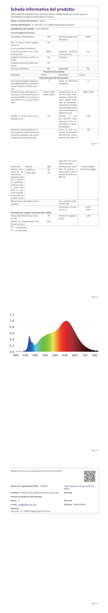 Quntis 40cm Lampada Computer RGB, Light Bar Con Doppia Modalità ...