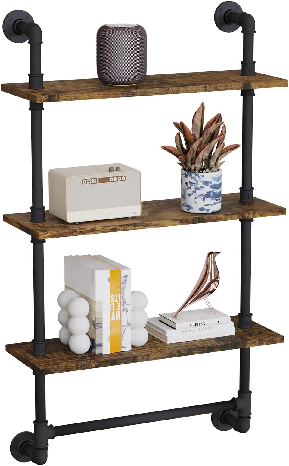 Amazon.com: Arceisle 24" Industrial Floating Shelves, Pipe Shelves with ...