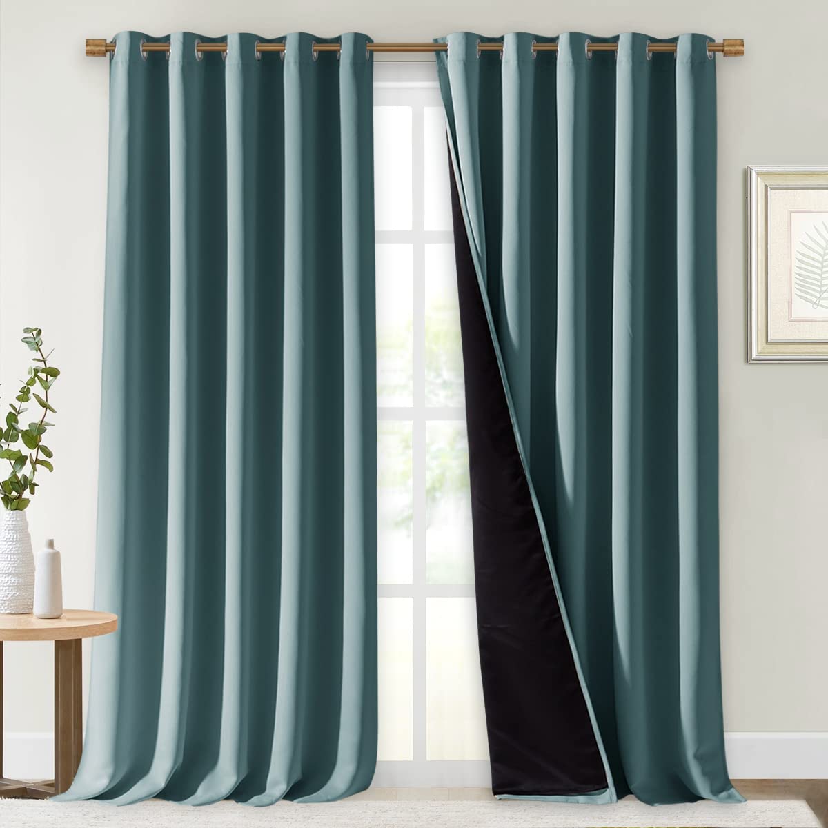 NICETOWN Full Shading Curtains for Windows, Super Heavy-Duty Black ...