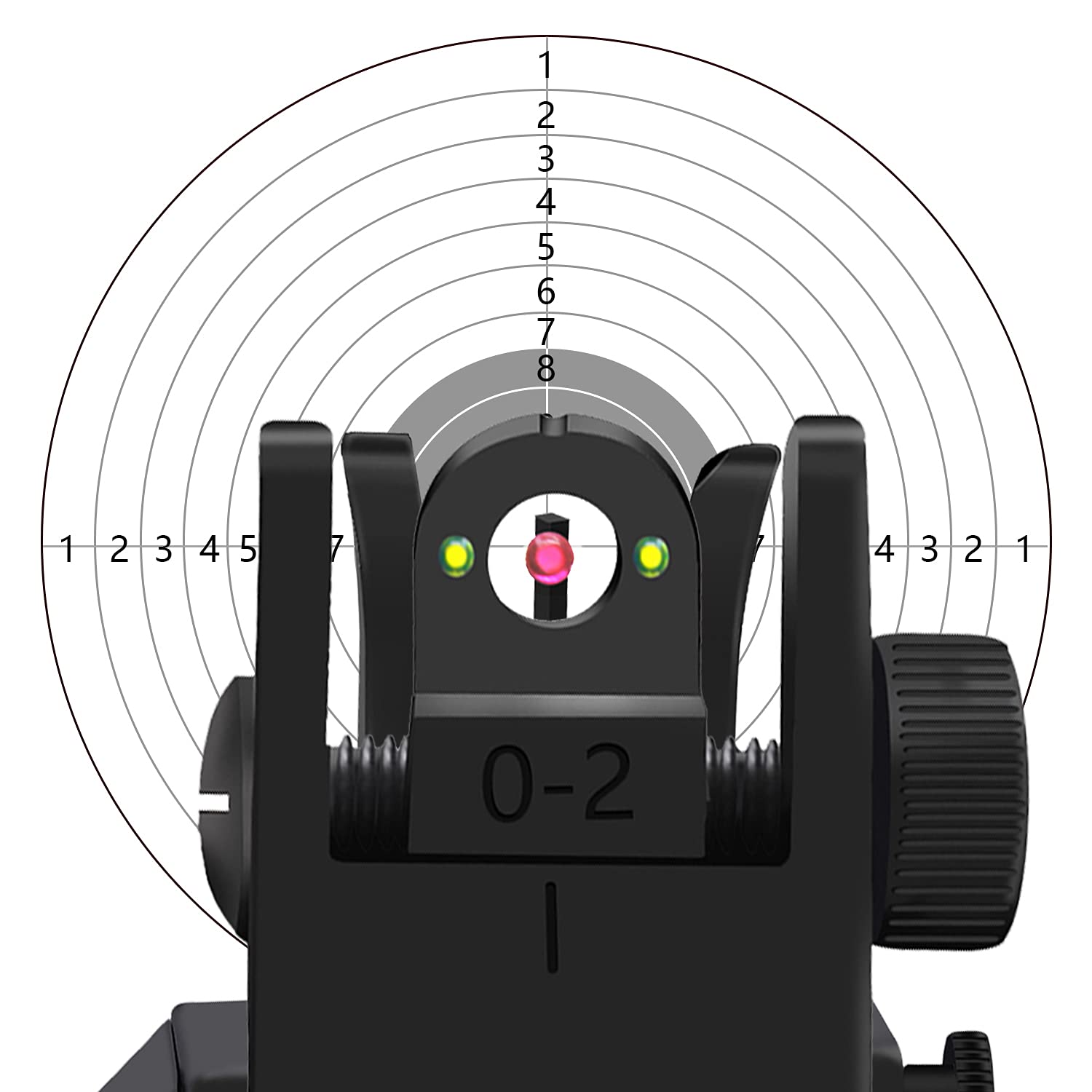 Buy AWOTAC Fiber Optics 45 Degree Offset Flip Up Iron Sights with Red ...