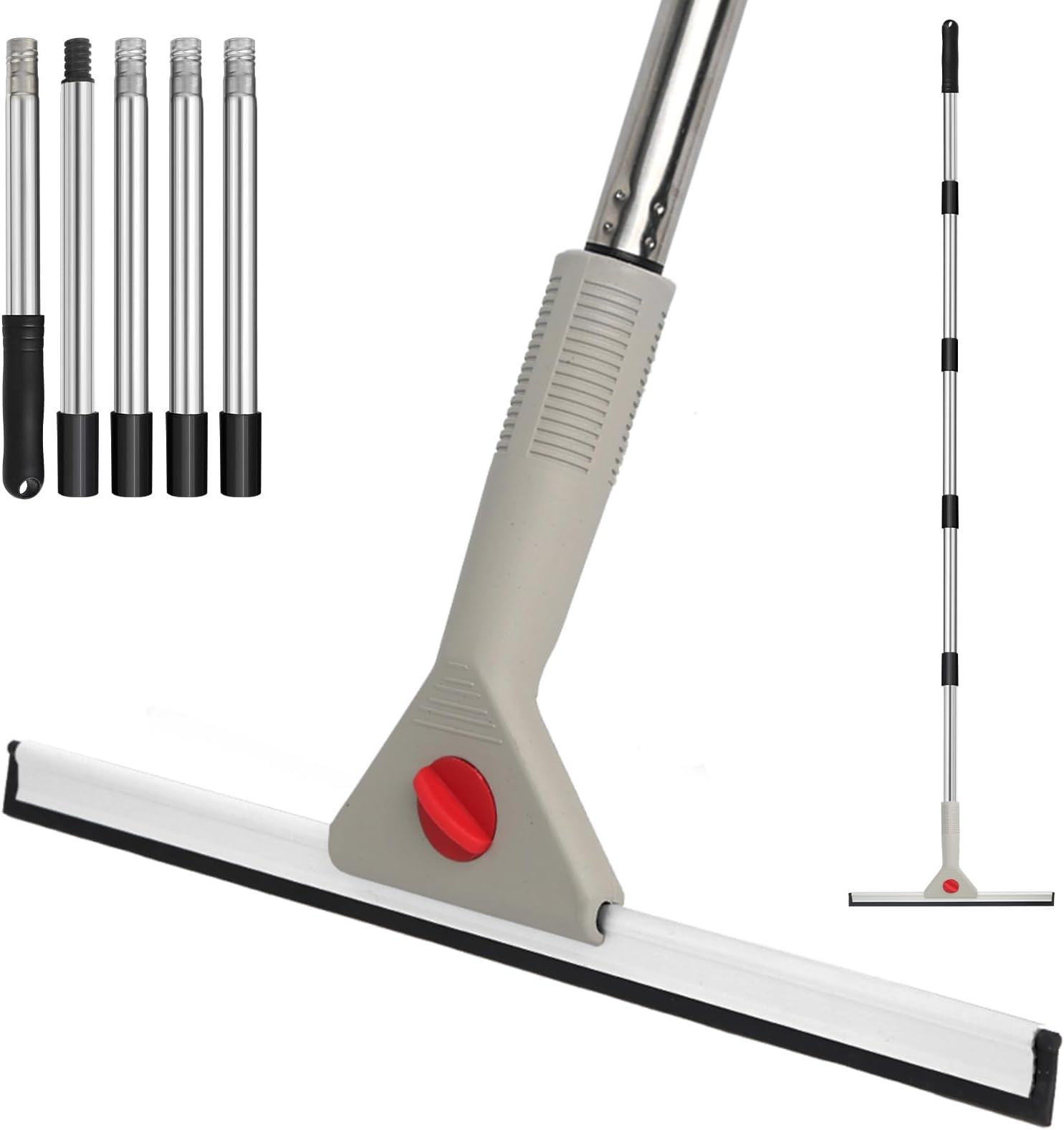 Amazon.com: NEWE Floor Squeegee Broom with 18’’ Heavy Duty Rubber ...