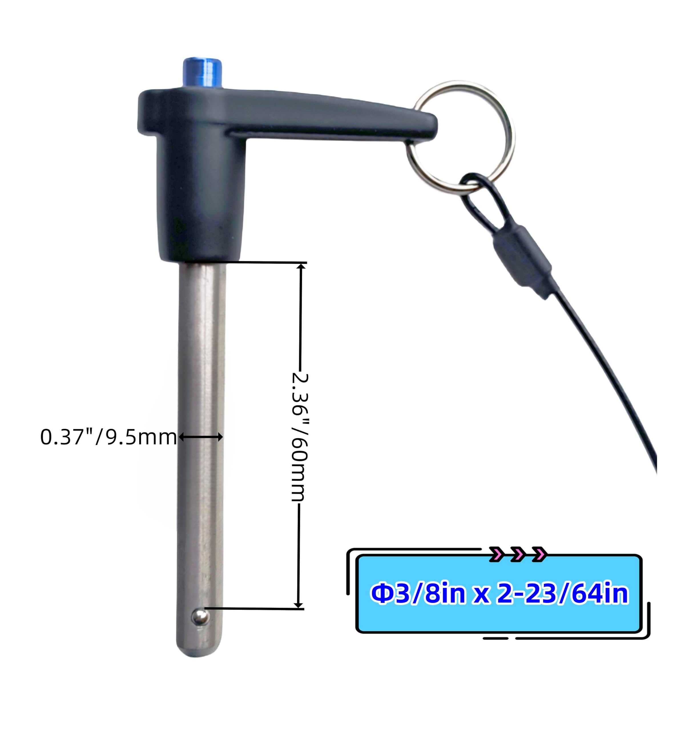 L-handle Locking Pins L-Handle S - Quick Release Safety Pins With Cable ...