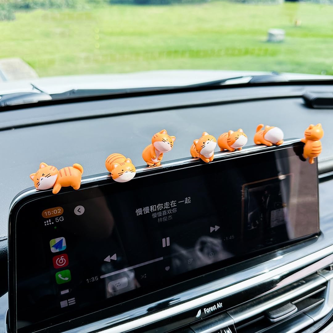 Amazon.com: Generic 8 Pcs Mini Cat Cute Car Accessories, Funny Rear ...