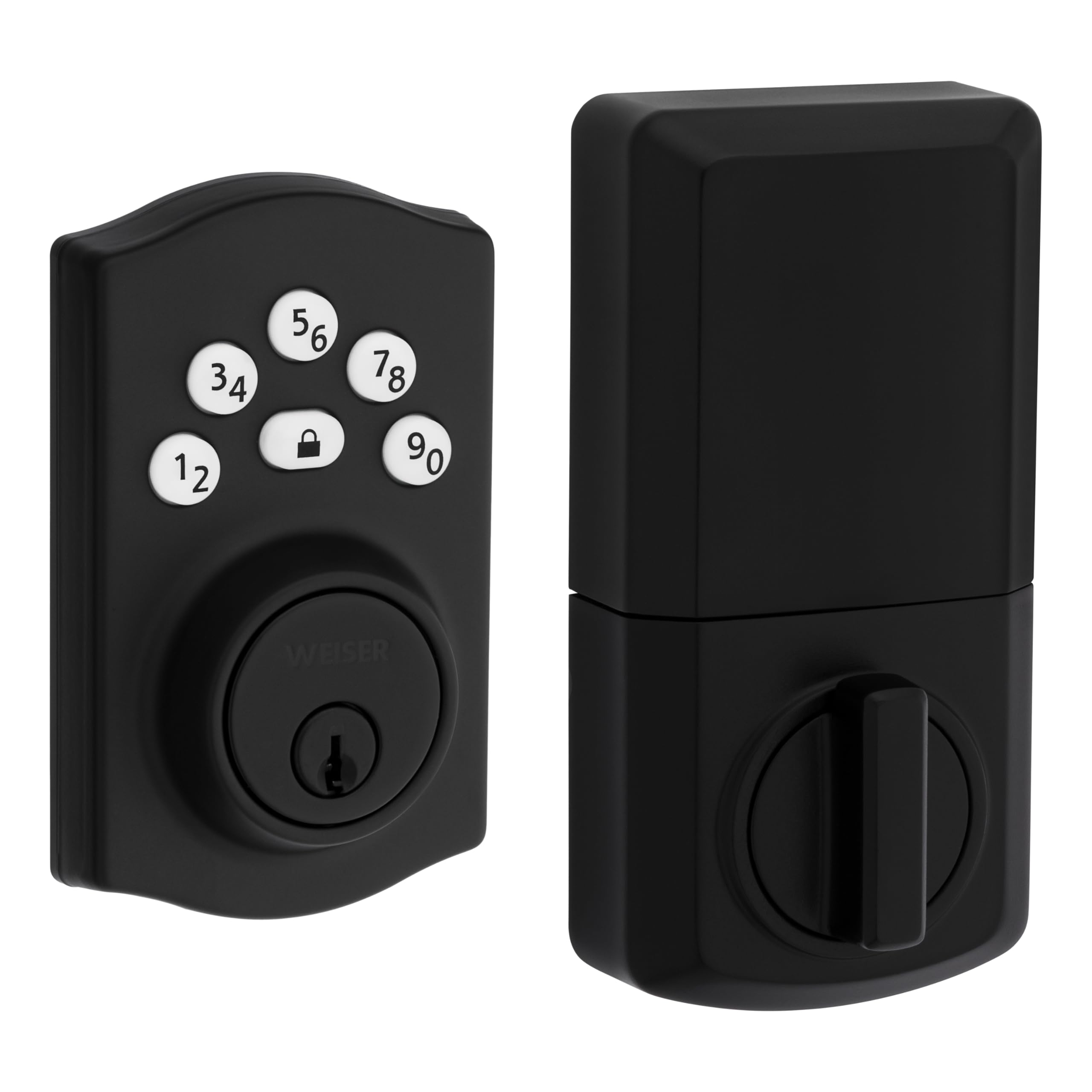 Weiser Elements Matte Black Keyless Entry Door Lock/Deadbolt Lock, 5 ...