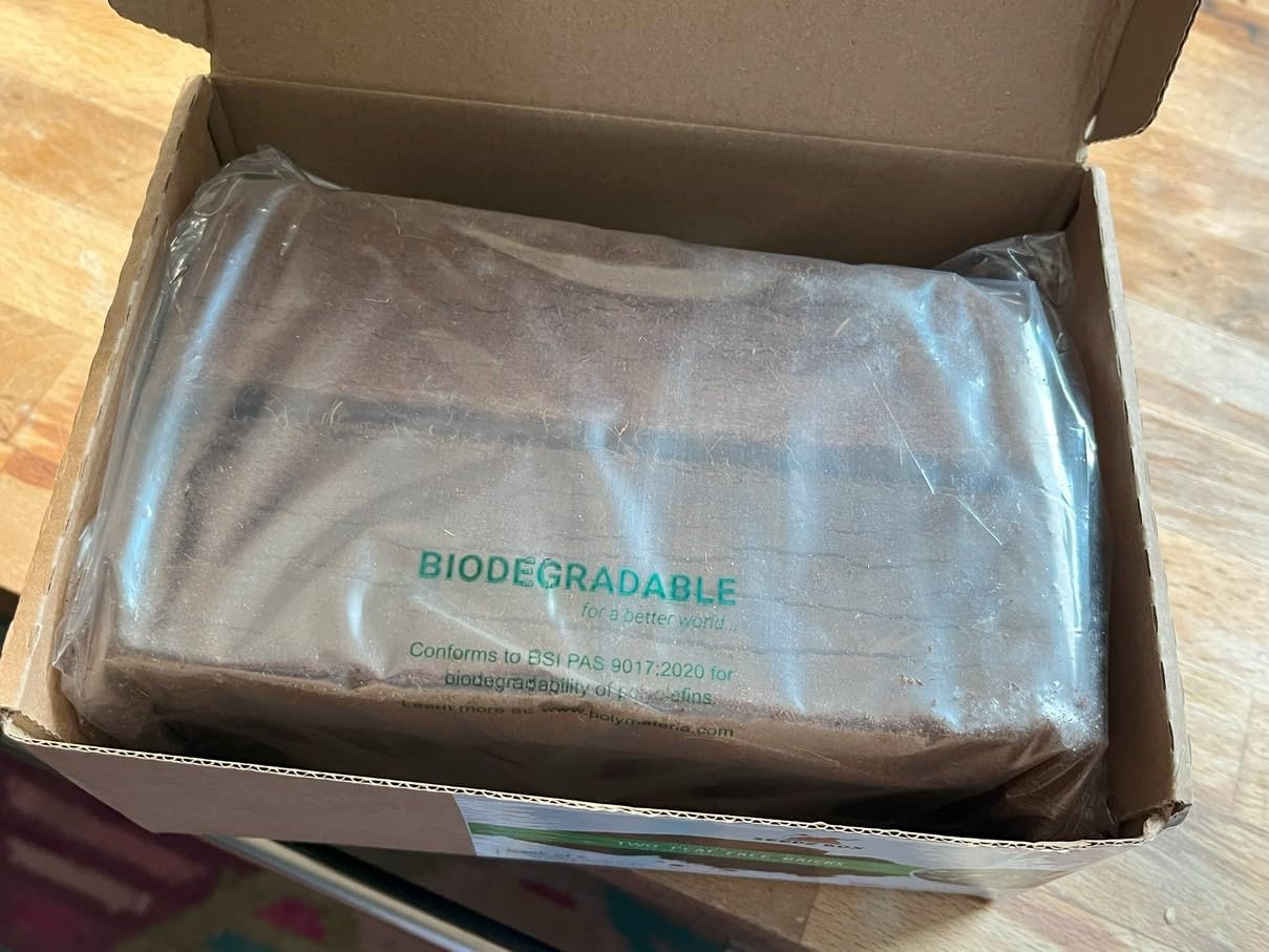 Coco Coir Compost Blocks Bricks 1.3kg 18 Litres - Pack of 2 - Peat-Free ...