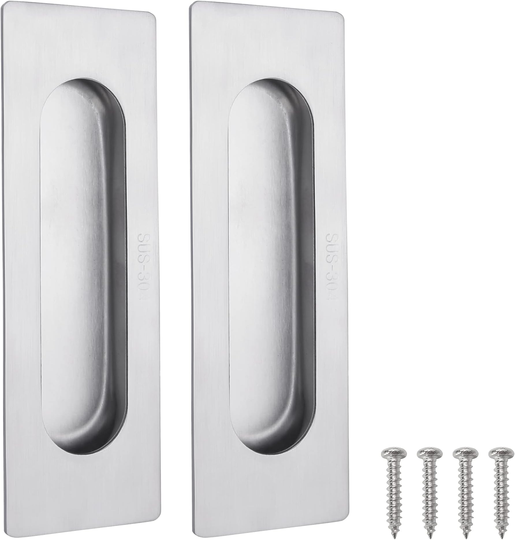 T Tulead 2PCS Stainless Steel Pocket Door Handles Recessed Door Handle ...