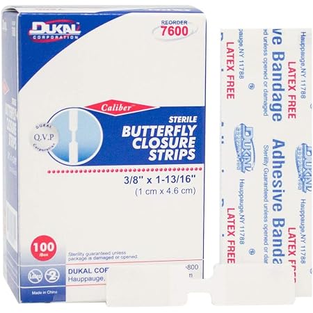 Amazon.com: Sterile Butterfly Closure Bandage Strips - Adhesive Strip ...