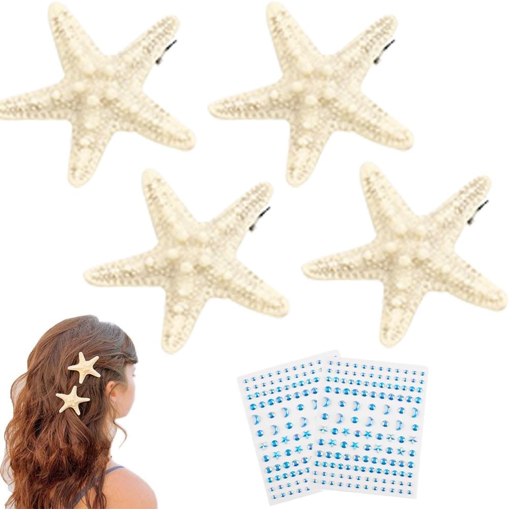 Amazon.com : Starfish Hair Clips for Women, Shell Hair Clip, Handmade ...