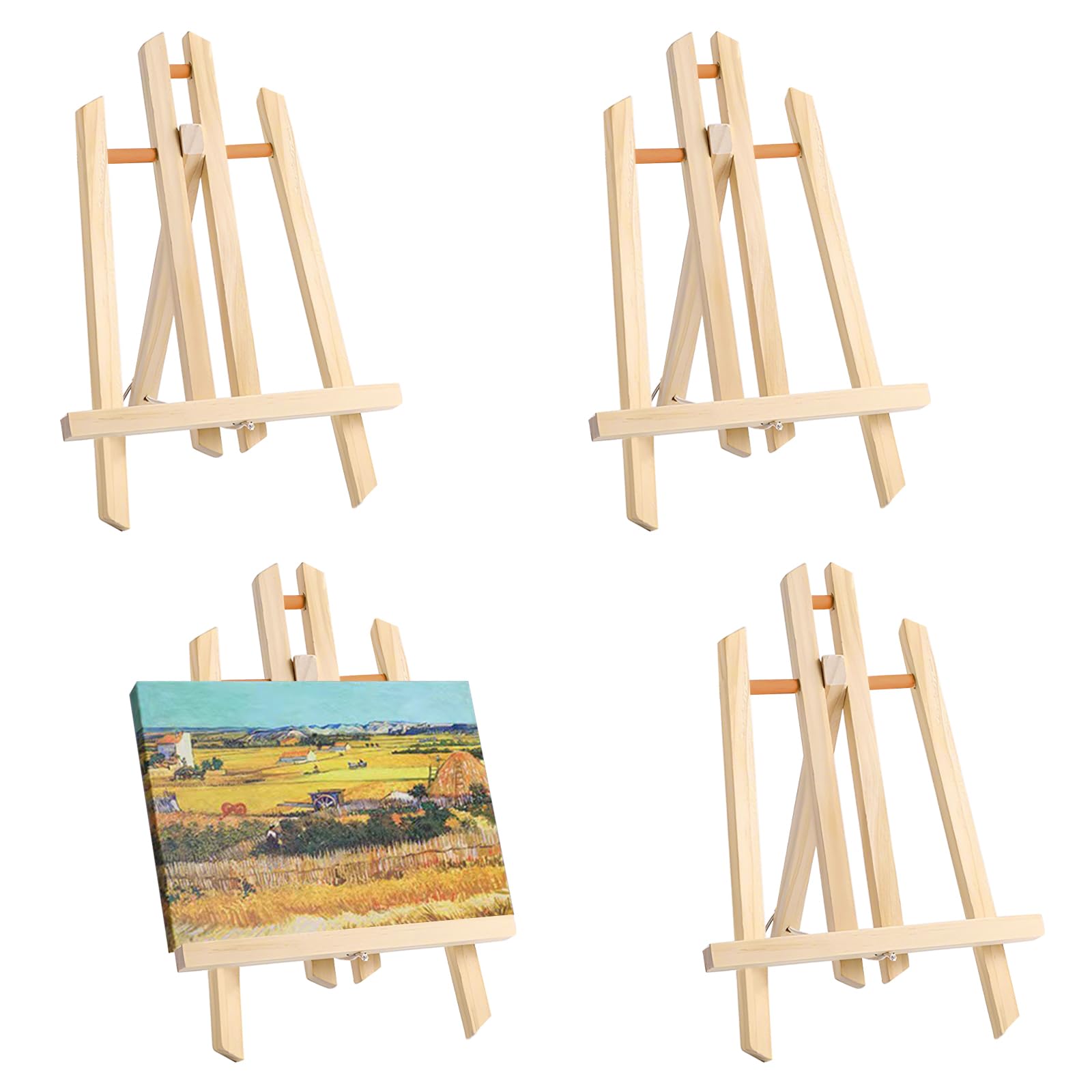 Omevett 4 Pack Mini Easel Stand for Painting Wooden Easel 30cm Table ...