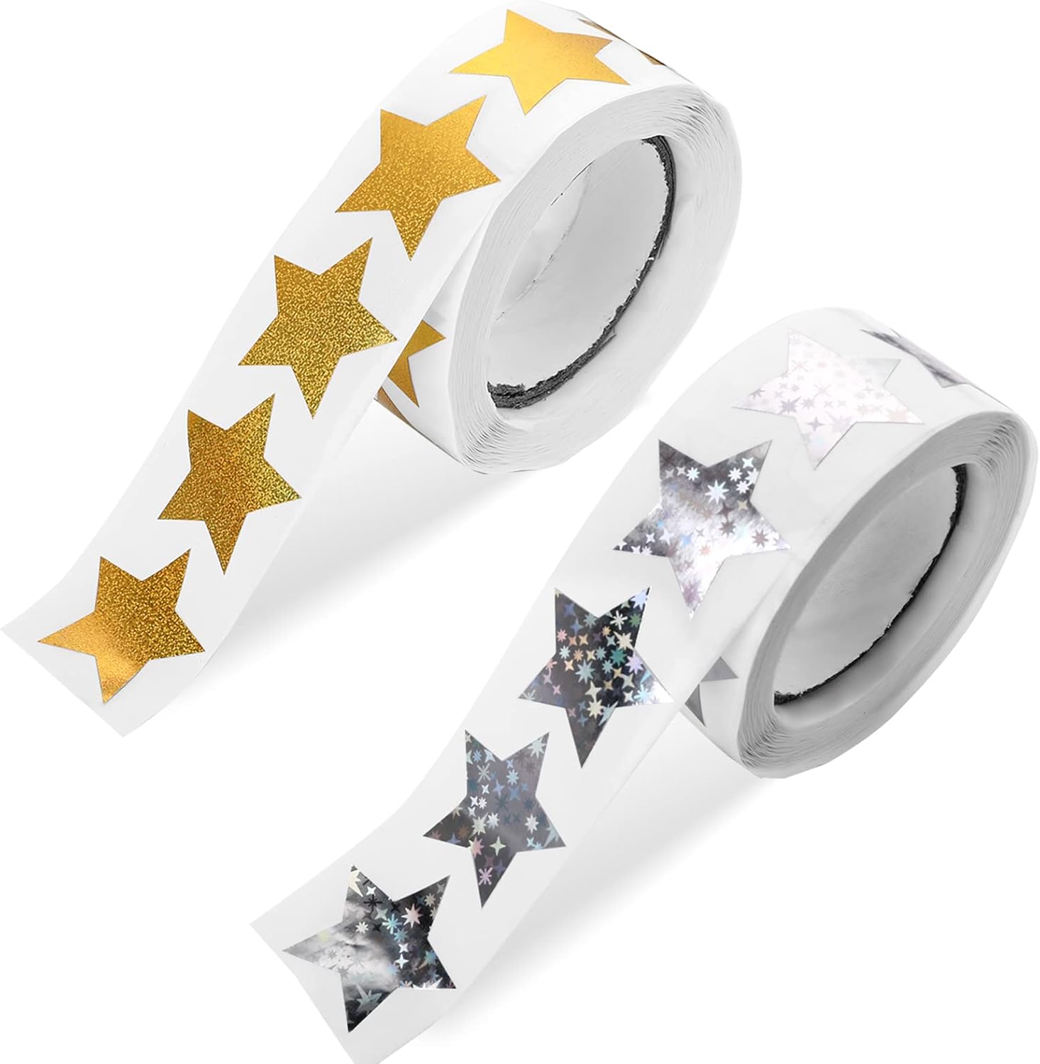 2 Roll Holographic Star Stickers Foil Star Stickers Roll Kids Reward ...