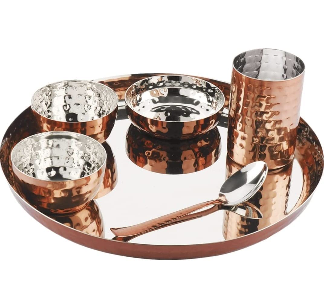 Silverglow Stainless Steel Royal Premium Copper Finish Dinner Set ...