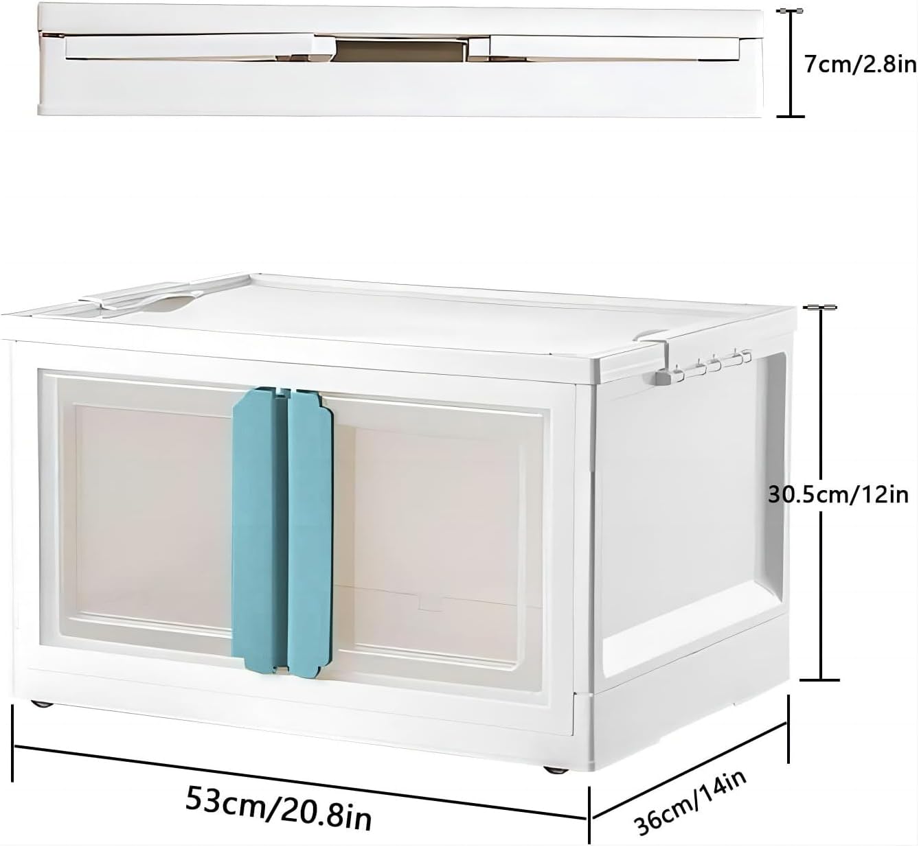 GUDEMAY Paquete de 2 contenedores plegables de plástico con tapas y ...