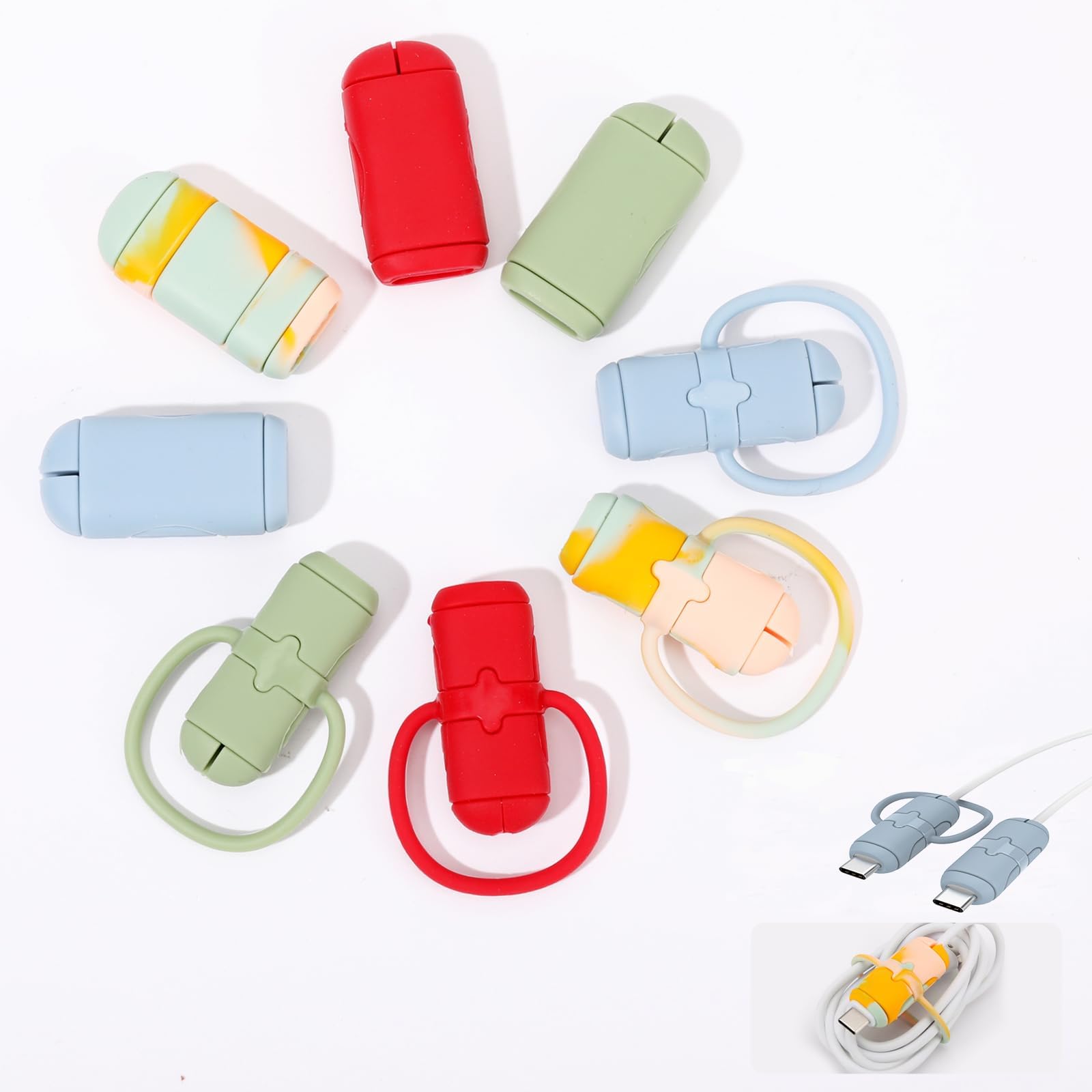 Amazon.com: 8pcs 4sets Icable Protector Durable Dual Type-C Charge ...