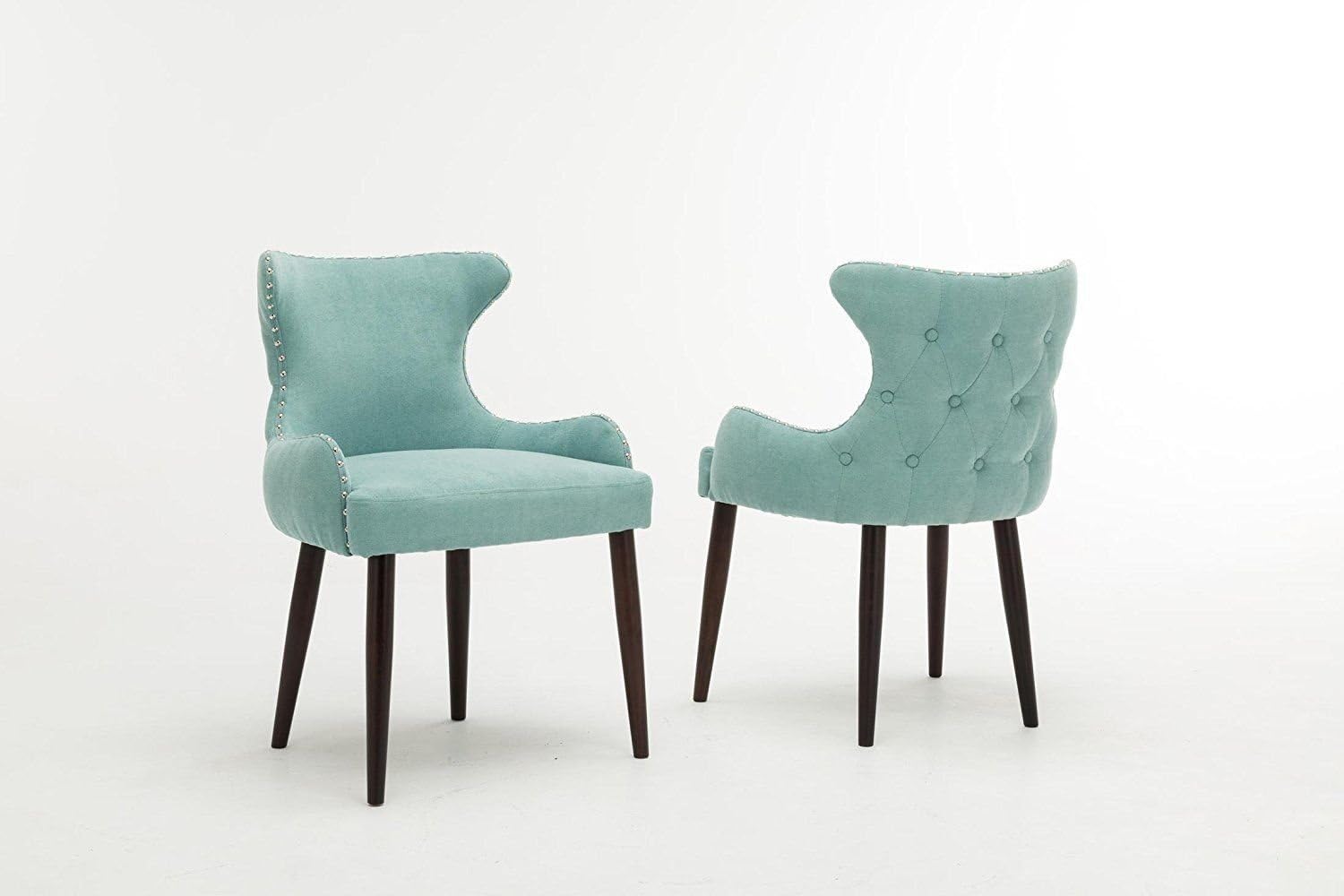 Amazon.com - SET OF 2 Microfiber Contemporary Dining Sofa Chair Accent ...