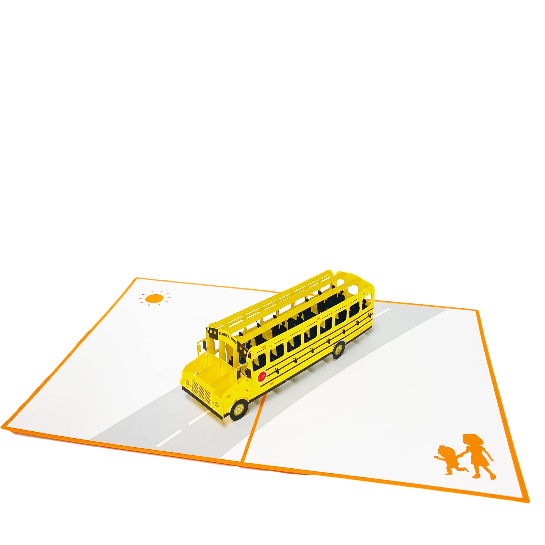 Amazon.com : POP CARD EXPRESS Pop Up School Bus Card, 3D School Bus ...
