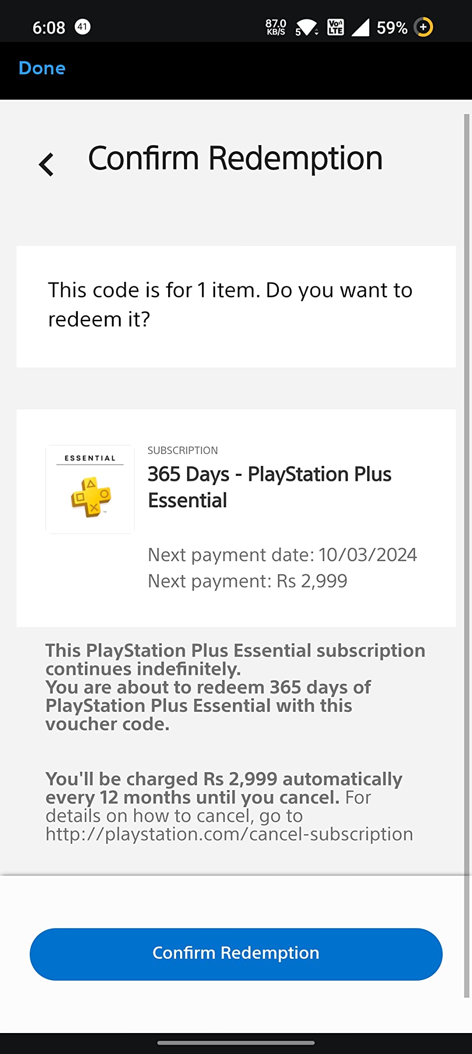 Sony PlayStation Plus 12 Months Membership Card (Indian PSN Account ...