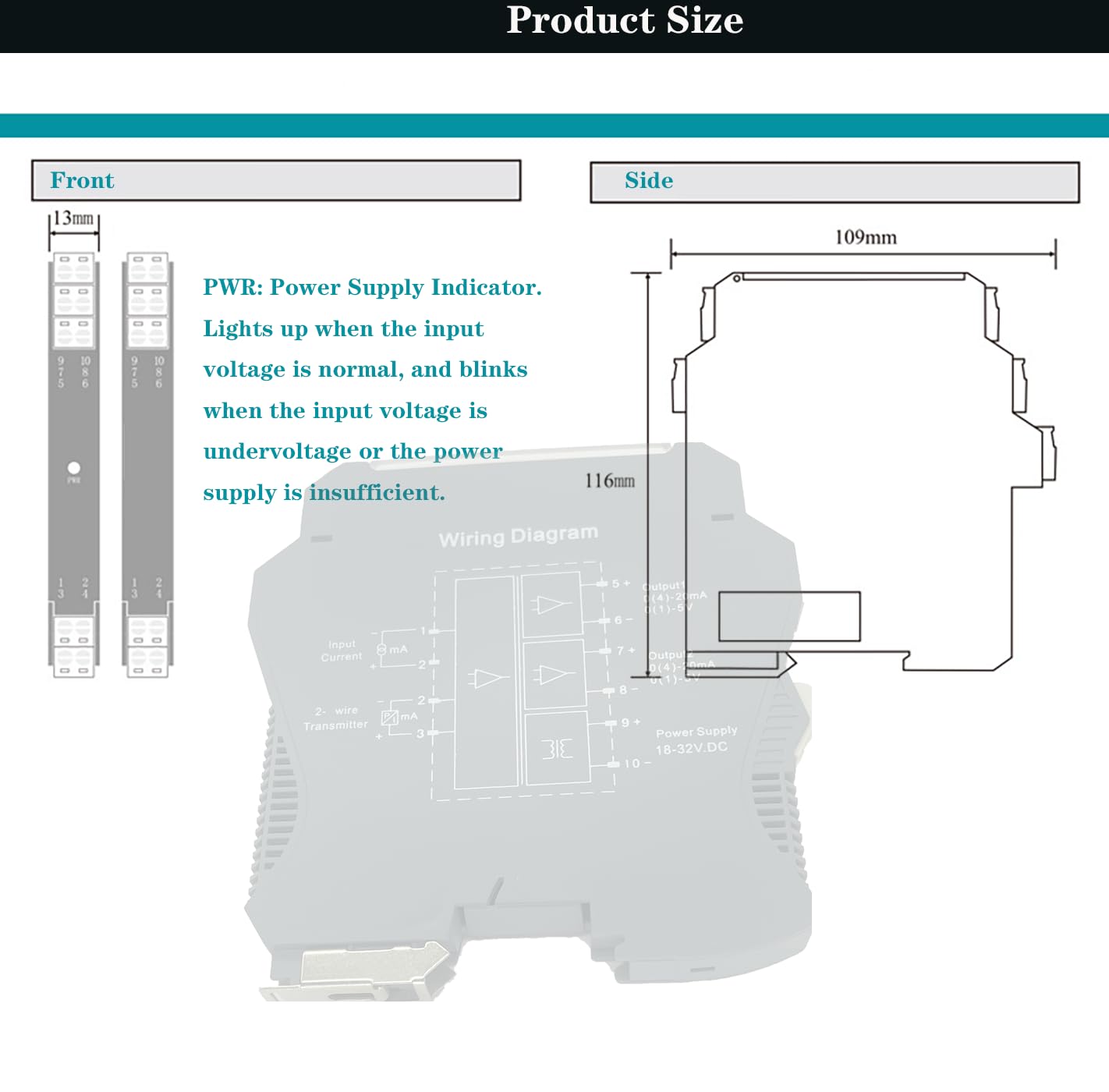 Snapklik.com : Analog Signal Isolator Transmitter,Single Channel Dual ...