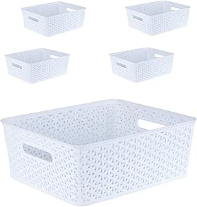 Amazon.com: Doitxue 5PCS Plastic Storage Baskets, Small Baskets for ...